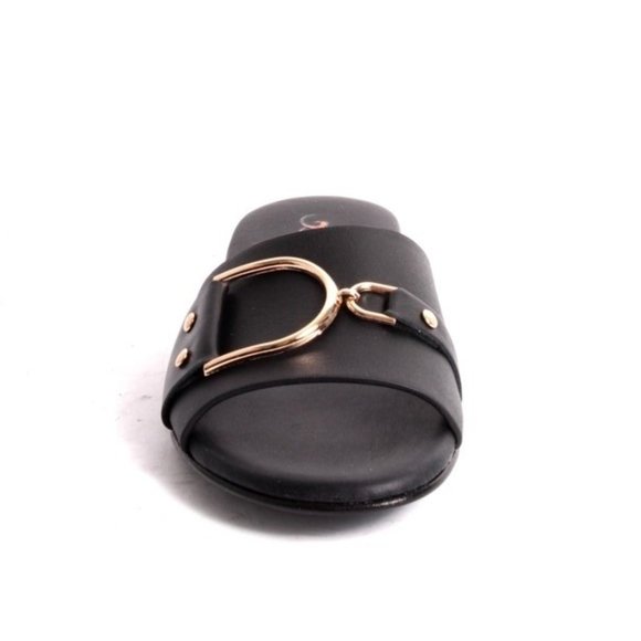 PHIL GATIÈR by REPO | Shoes | Italian Black Gold Leather Slides Flats ...